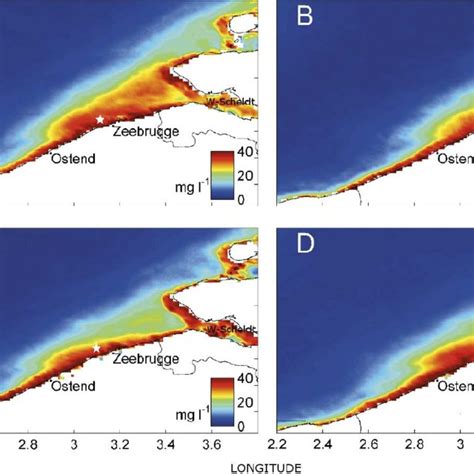 Mean Surface Spm Concentration Mgl In The Southern North Sea
