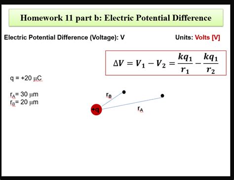 [solved] Homework 11 Part B Electric Potential Difference
