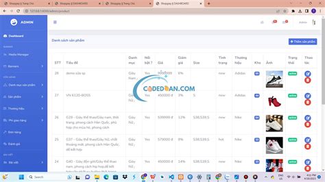 Website PHP laravel Quản lý bán hàng Giày dép full code và word trang Sàn giao dịch