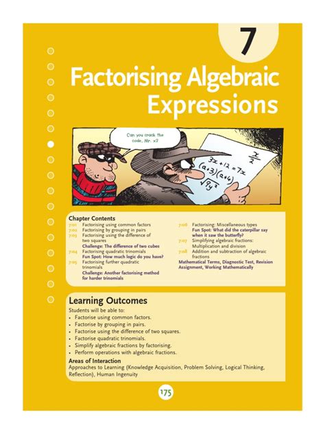 Factorising Algebraic Expressions Pdf Factorization Quadratic