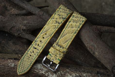 Yellow Python Leather Watch Strap 7strap