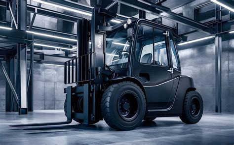 Sleek Modern Industrial Forklift Black And Efficient Design For