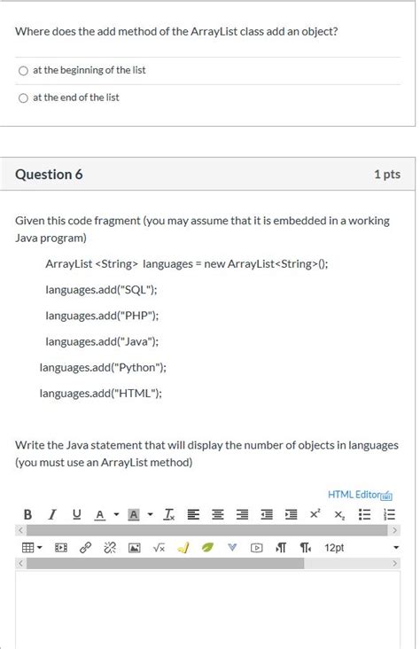 Solved Where Does The Add Method Of The Arraylist Class Add