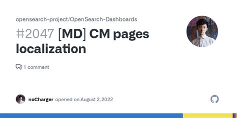 Md Cm Pages Localization · Issue 2047 · Opensearch Projectopensearch Dashboards · Github