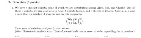 Solved 1 We Have N Distinct Objects Some Of Which We Are