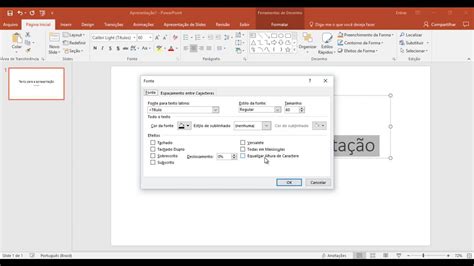 formatando fontes no slide youtube