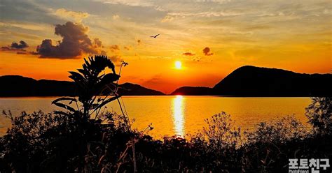 포토친구 가을 석양에 물드는 황혼