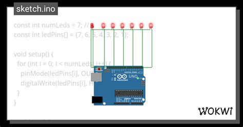 4 ไฟติดทุกหลอดแล้วดับทีละหลอดจนครบ 7 หลอด Wokwi Esp32 Stm32