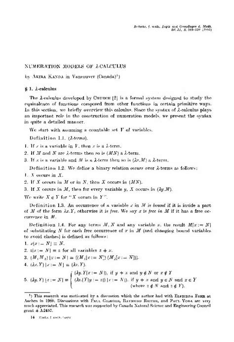 Pdf Numeration Models Of λ Calculus Dokumentips