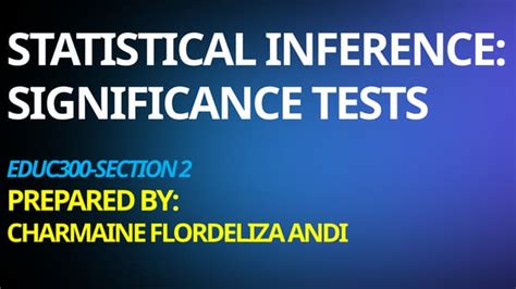 Inferential Statistic Significance Test Pptx