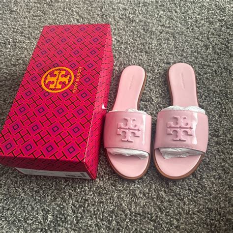 Pastel Pink Tory Burch Everly Slides Girly Shoes Pink Toe Nails