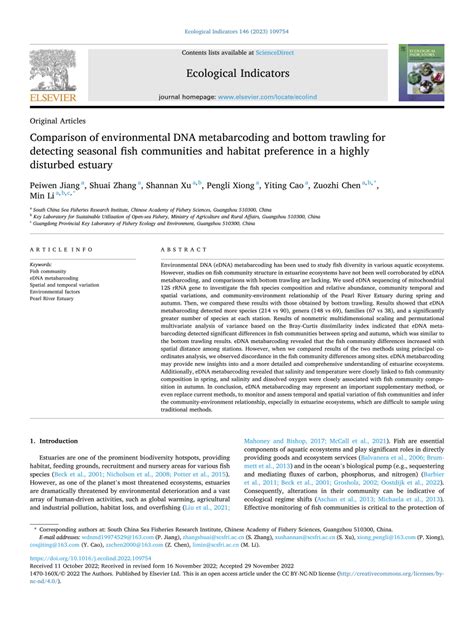 Pdf Comparison Of Environmental Dna Metabarcoding And Bottom Trawling For Detecting Seasonal