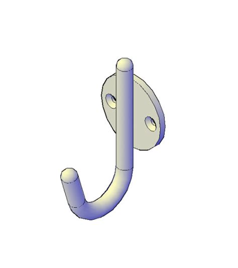 3d Cad Block Of A Single Coat Hook Cadblocksfree Thousands Of Free Cad Blocks