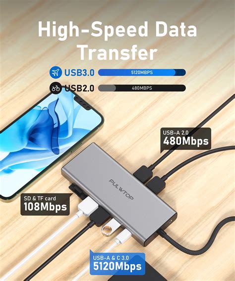 Pulwtop 14 In1 Usbc Hub Multiport Hdmi Usb C Charge Docking Ethernet C 11 In 1 Usb Type C