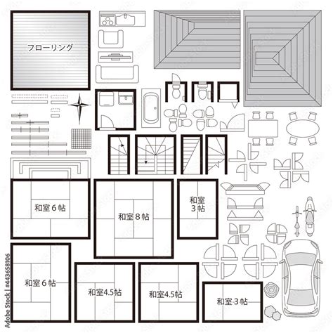 Image Vectorielle Stock 間取り 素材 イラスト ベクター 日本 Adobe Stock