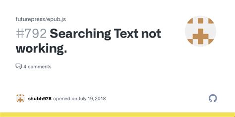 searching text not working · issue 792 · futurepress epub js · github