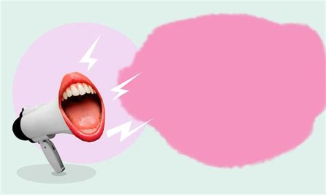 Premium Photo Female Mouth Screaming With A Megaphone In The
