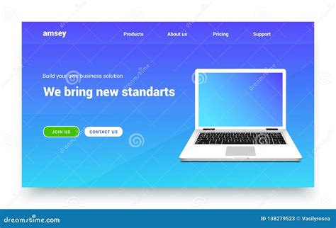 Landing Page Vector Laptop Website Web Design Landing Page App