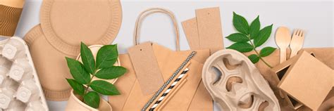 기치 회색 배경에 다른 환경 친화적 인 식기와 크래프트 종이 식품 포장 세트 길거리 식품 용지 포장 컵 접시 빨대 용기 및 종이