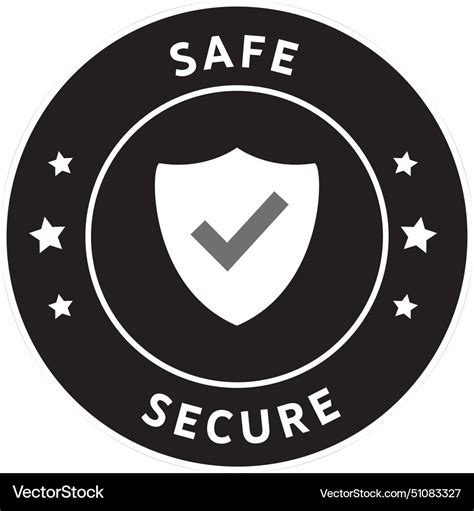 Safe Secure Sign Symbol In Black Seal Royalty Free Vector