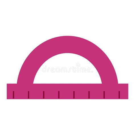 Pink Protractor Measuring Angles For Geometry Class Stock Illustration Illustration Of