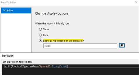 Ssrs Hide Row Based On Condtion Microsoft Qanda