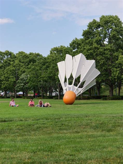 Shuttlecock Sculptures Nelson Atkins Museum Of Art Editorial Image