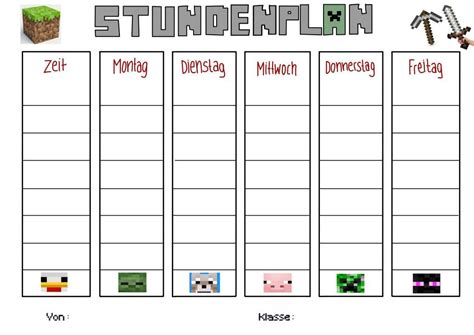 Minecraft Chore Chart Chore And Routines Printable