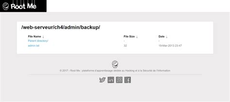 Write Up Root Me Web Server Challenge