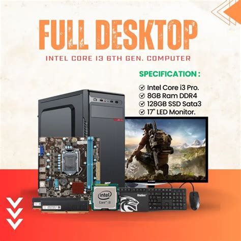 Intel Core I3 6th Generation 8gb Ram 128gb Ssd 17 Inch Led