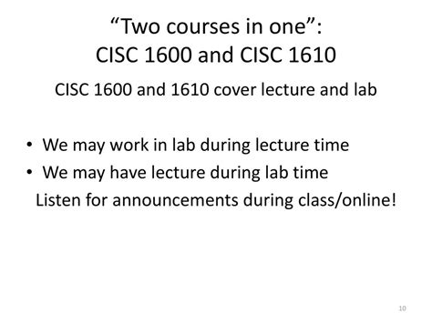 CISC 1600/1610 Computer Science I - ppt download