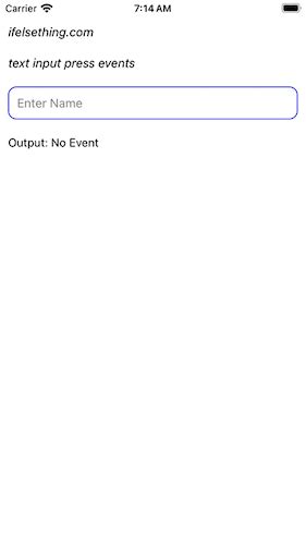 Press Events Of React Native Textinput