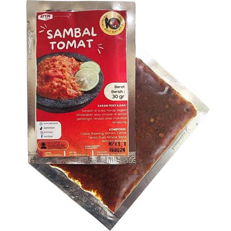 Sambal Kemasan Sambal Tomat Sachet 30 Gr Makanan Rumahan Dalam Kemasan Rasa Asli Indonesia
