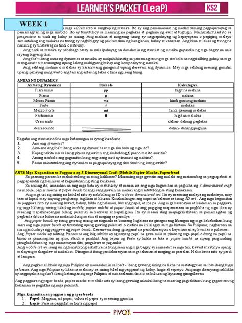 Week 1 Mapeh Notes Pdf