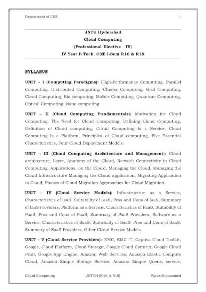 Distributed Systems Computerized Notes For Computer Science And Engineering By Riyaz Mohammed