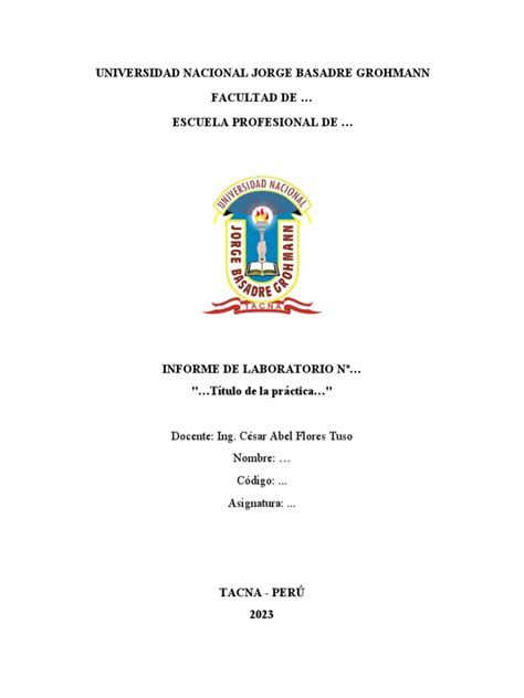 Modelo De Informe De Laboratorio Pdf