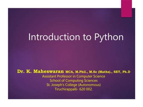 Introduction To Python Features History And Downloadpptx Programming