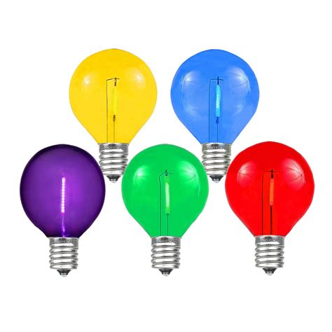 Rainbow Color Led G50 Plastic Filament Globe Bulbs Novelty Lights