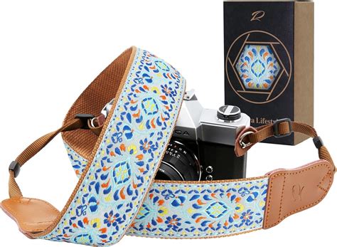 Padwa Lifestyle Blue Vintage Embroidered Camera Strap 2