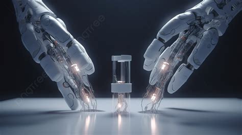 테스트 튜브에서 작동하는 두 개의 로봇 손 3d 렌더링 실험실 장비 화학 실험실 과학 실험실 배경 일러스트 및 사진 무료