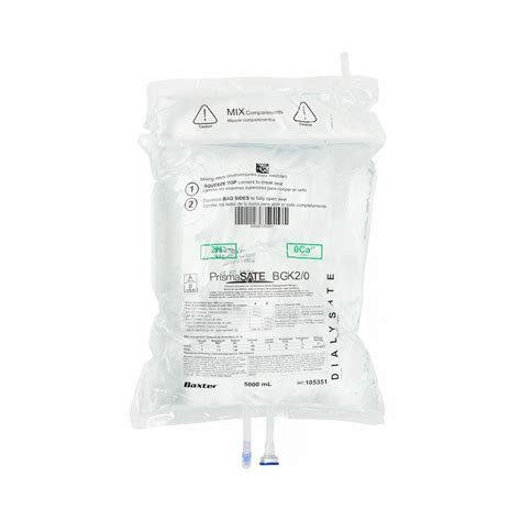 Baxter Prismasate Bgk 20 Dialysis Solution 105351s Crrt Fluid