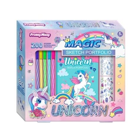 Jual Prety Mixy Unicorn Sketch Portfolio 200 Stickers Pegasitas