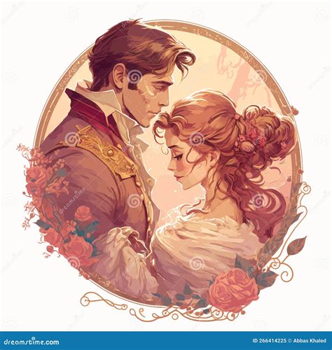 Romantic Lovers For Valentine S Day Couple In Disney Style Vector Background Stock Vector