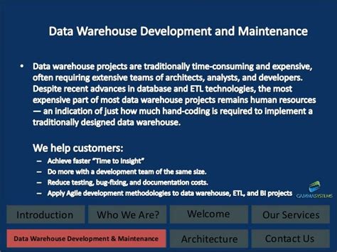 data warehouse design data warehousing concepts agile data warehouse