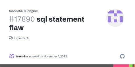 Sql Statement Flaw · Issue 17890 · Taosdatatdengine · Github