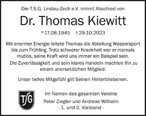 Traueranzeigen Von Thomas Kiewitt Schwaebischede Trauerportal
