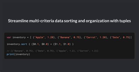 Streamline Multi Criteria Data Sorting And Organization With Tuples