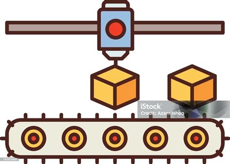 Konsep Pencetakan Industri 3d Desain Ikon Warna Vektor Simbol Produksi