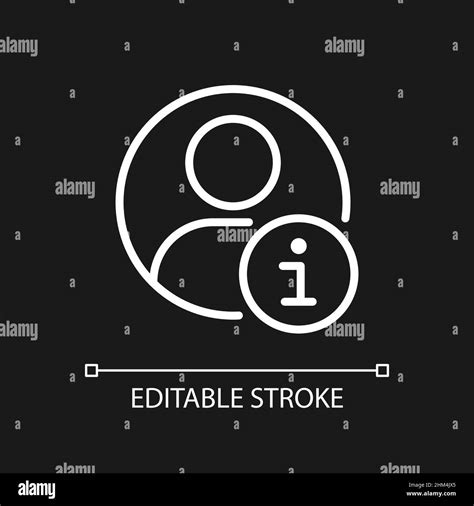 Personal Profile Pixel Perfect White Linear Icon For Dark Theme Stock Vector Image Art Alamy