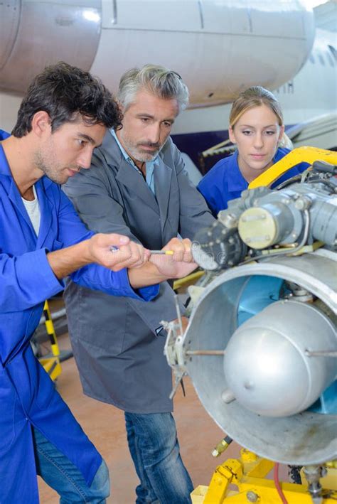 Portrait People Assembling Aircraft Stock Image Image Of Education
